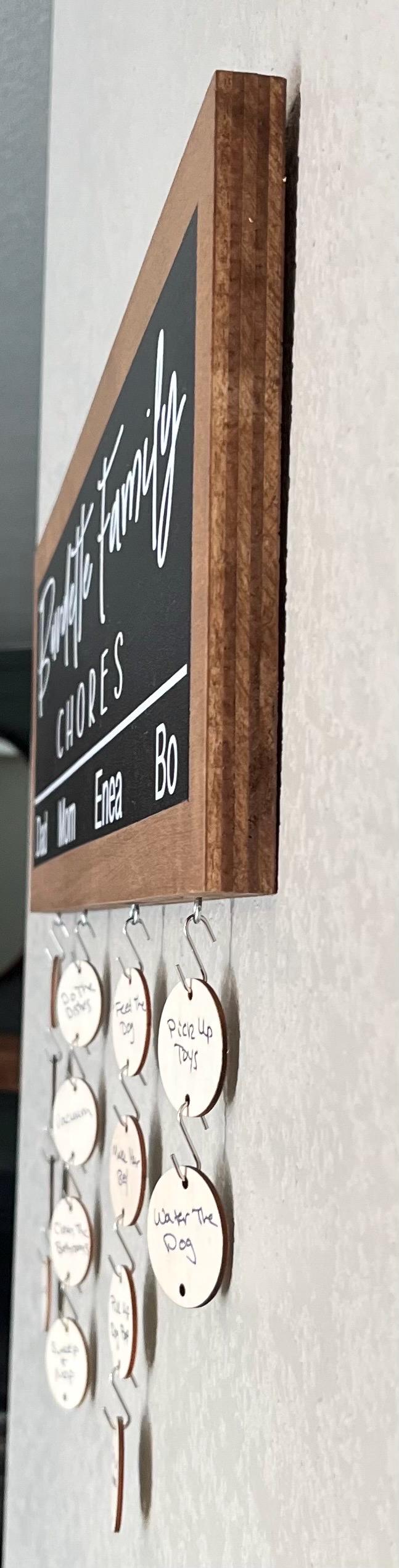 Personalized Family Chore Chart: Wooden Organization Sign With Tags - Etsy