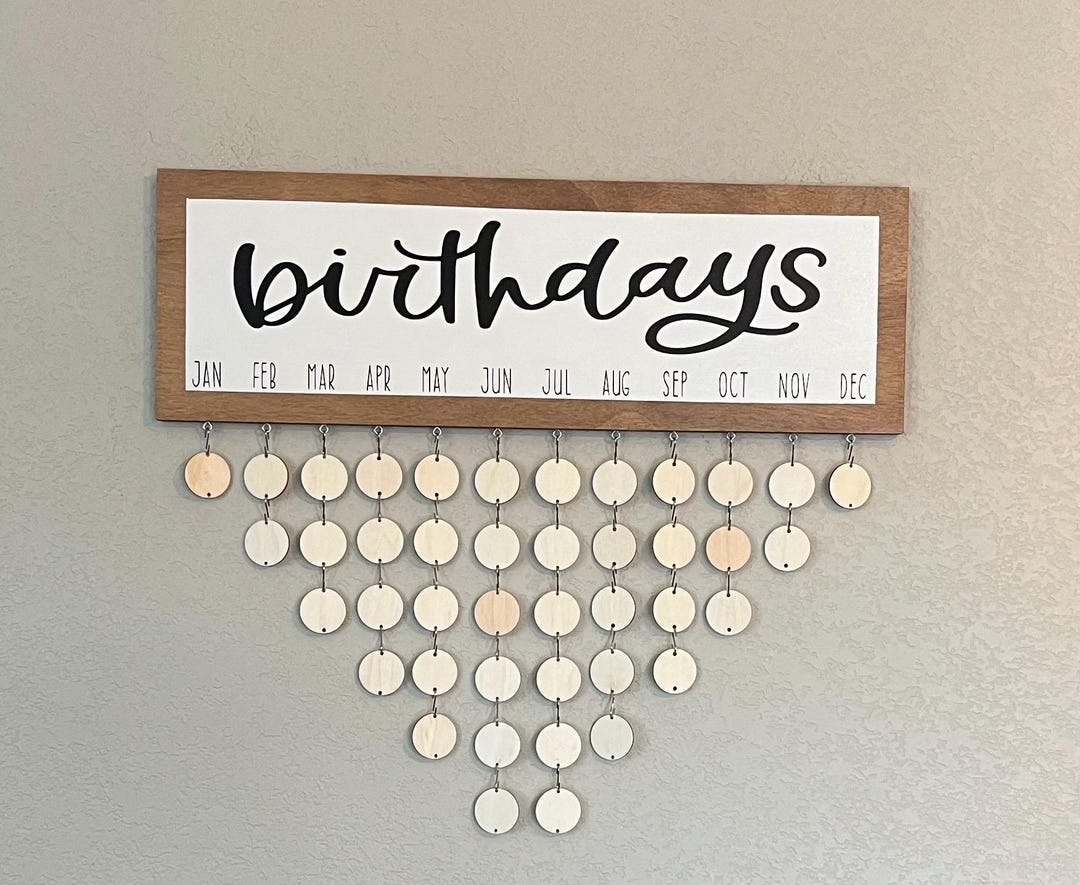 Family Birthday Calendar Sign, Birthday Calendar Sign, Celebrate ...