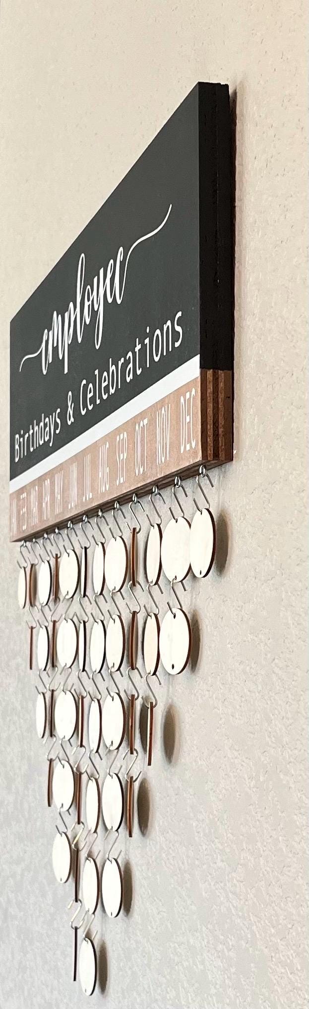 Handmade Employee Birthday Calendar: Wood Wall Hanging, Office Gift - Etsy