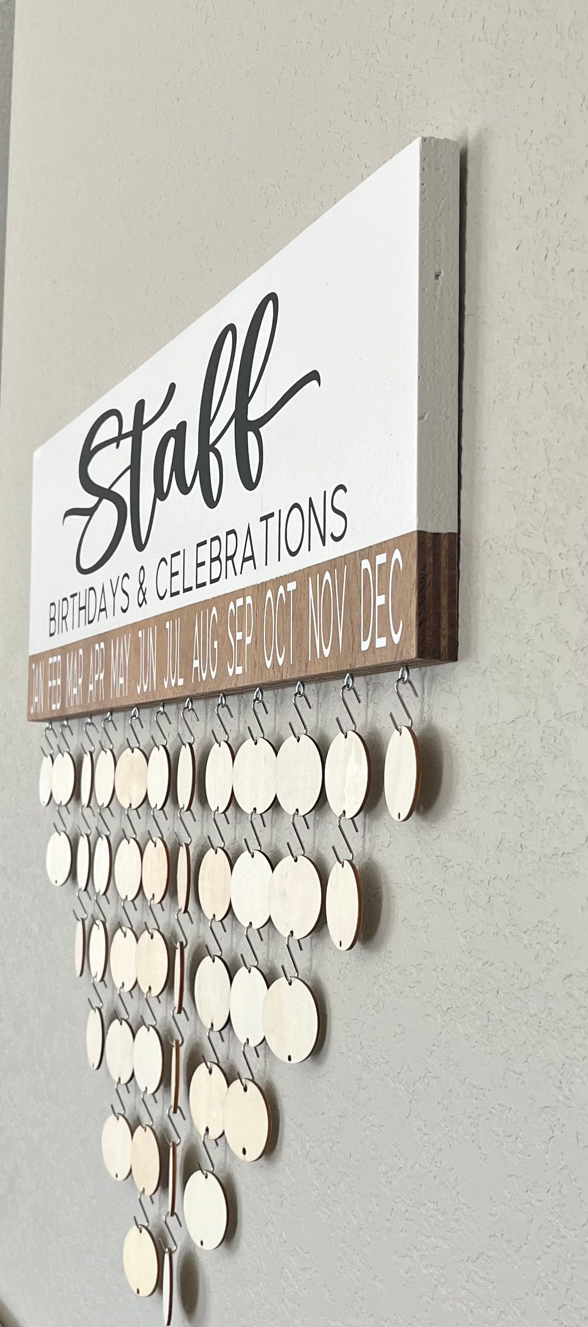 Handmade Staff Birthday Calendar: Wood Wall Hanging, Employee Gift - Etsy