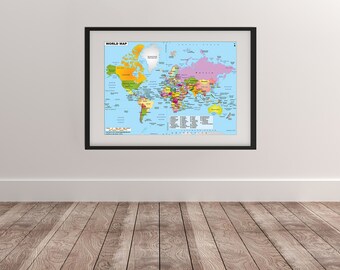A1 World Map Poster - Etsy