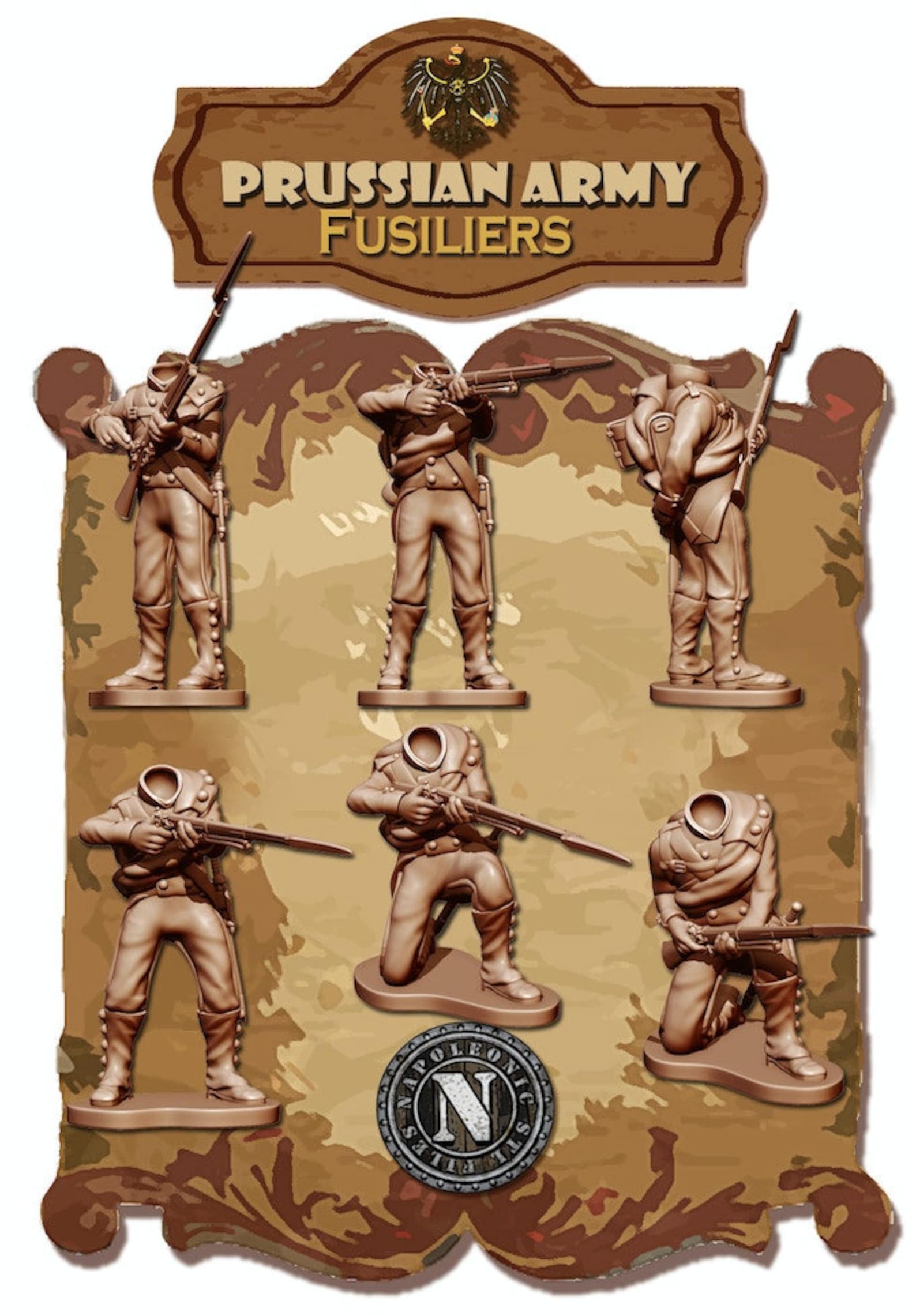 Prussian Fusilier and Jager Infantry 3D Printed Model Figures ...