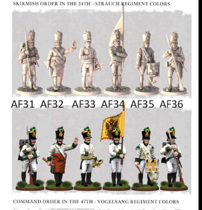 Austrian Infantry German Fusiliers Post 1809 3D Printed Model Figures ...