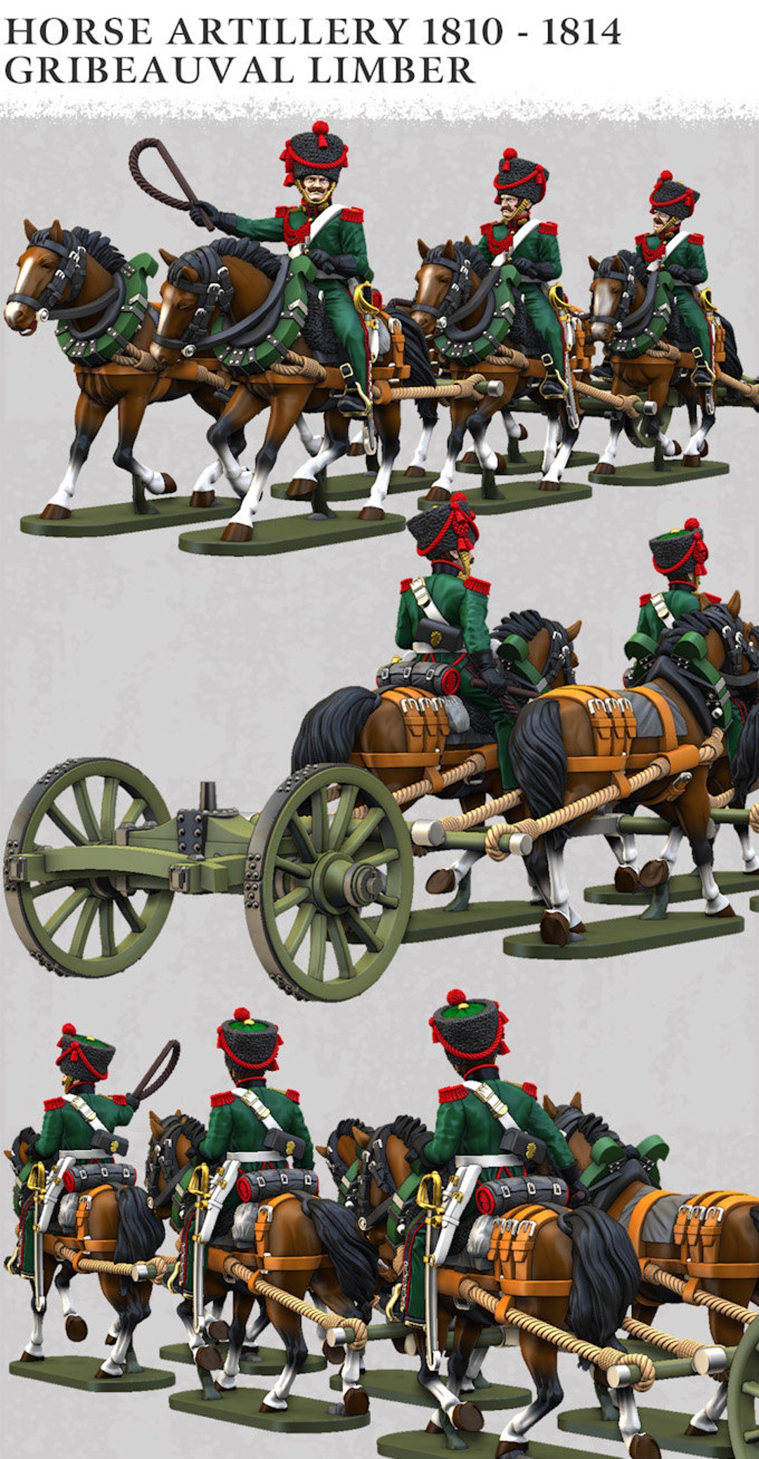 Polish Limber Unpainted 3D Printed Model Figures - Napoleonic Era - Etsy