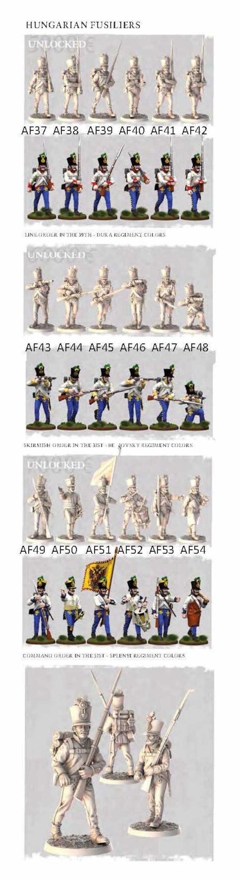 Austrian Infantry Hungarian Fusiliers 3D Printed Model Figures ...