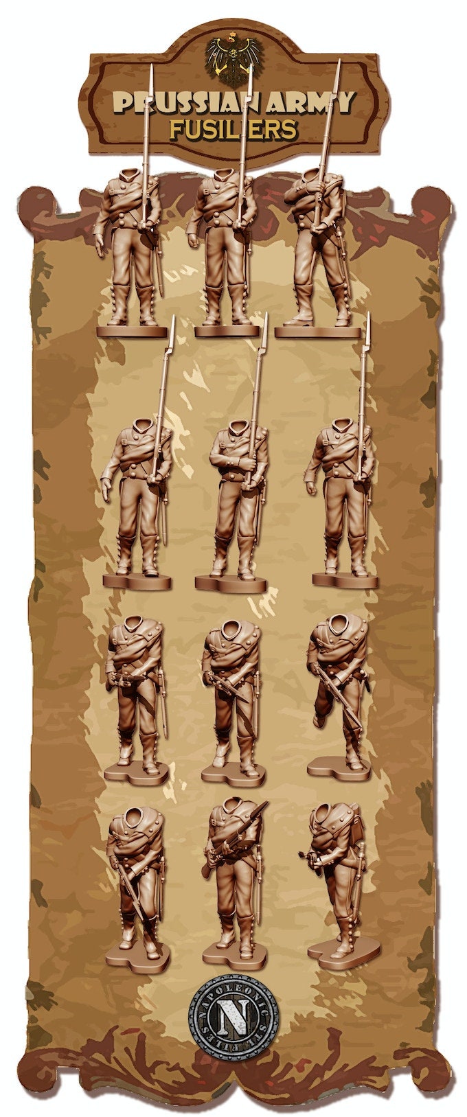Prussian Fusilier and Jager Infantry 3D Printed Model Figures ...