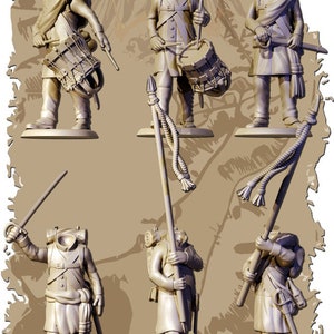 Prussian Landwehr Infantry Unpainted 3D Printed Model Figures ...