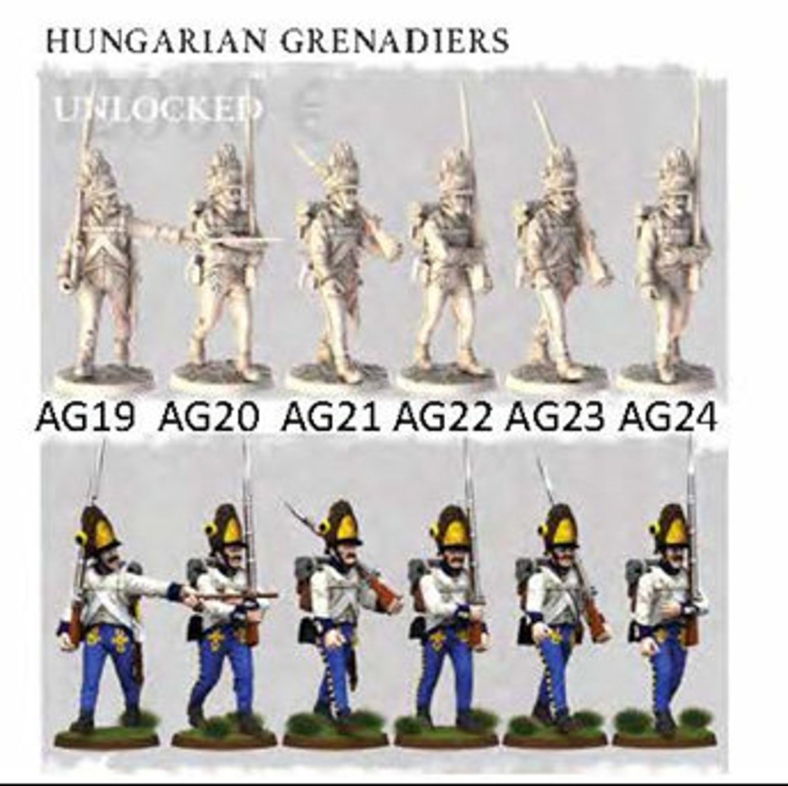Austrian Infantry Hungarian Grenadiers 3D Printed Model Figures ...