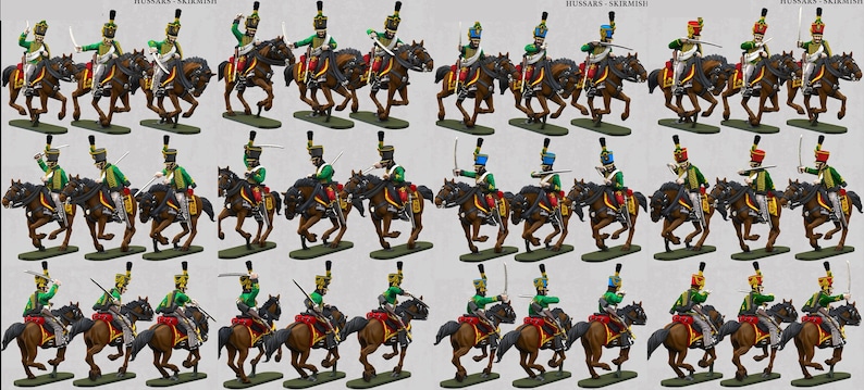Austrian Hussar Cavalry 3D Printed Model Figures - Napoleonic Era - Etsy