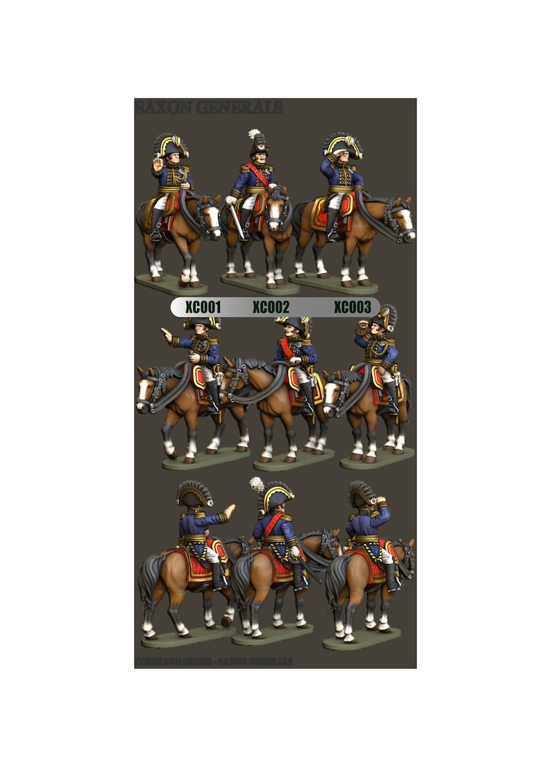 Saxon Cavalry Unpainted 3D Printed Model Figures - Napoleonic Era ...