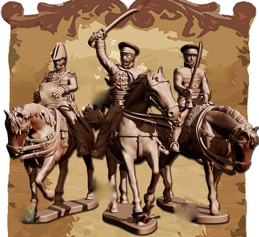 Prussian Infantry Command 3D Printed Model Figures - Napoleonic Era - Etsy