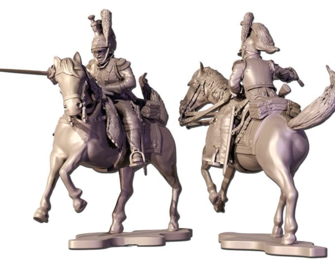 French Cuirassiers Cavalry 3D Printed Model Figures - Napoleonic Era - Etsy