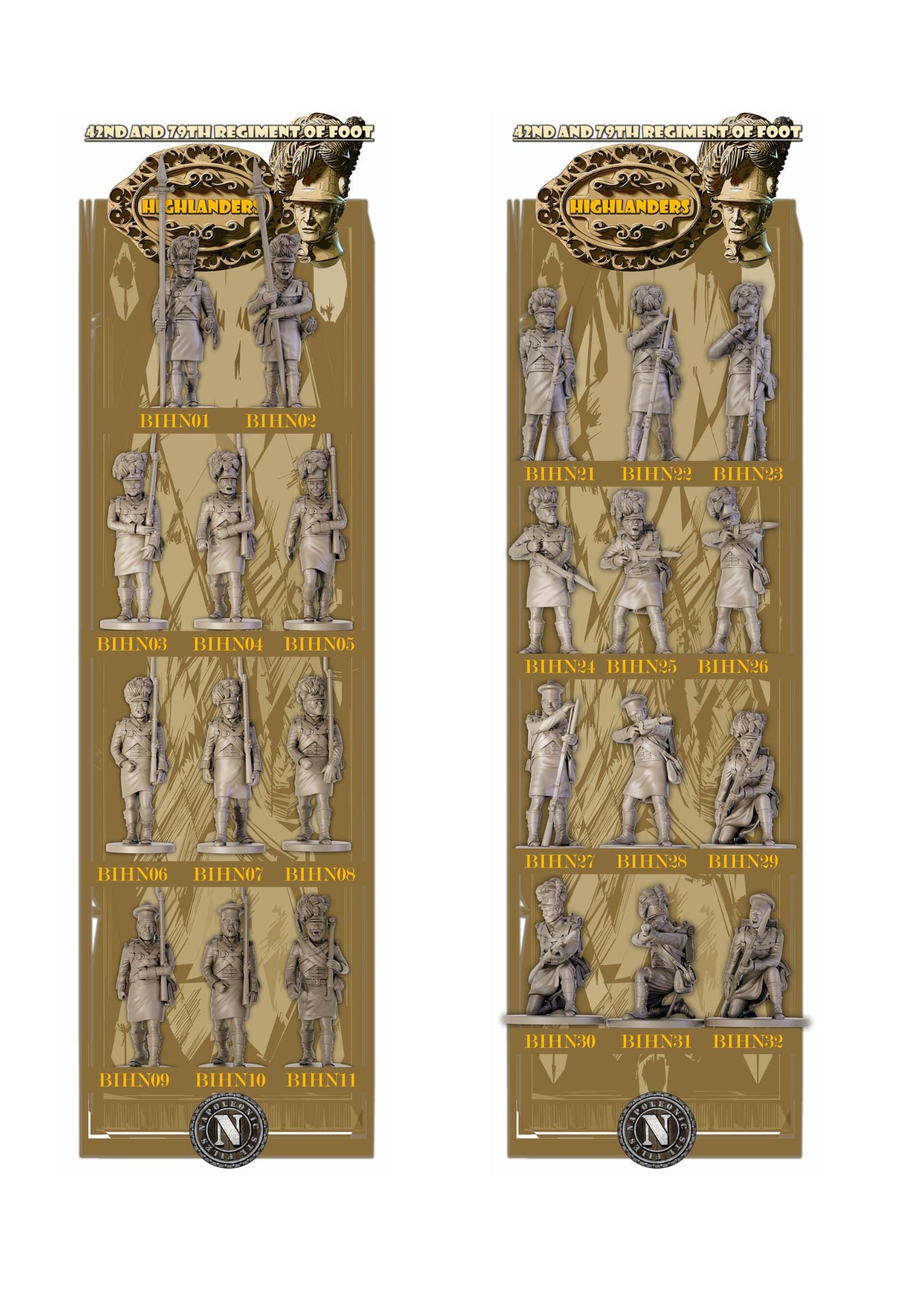 Highlander Infantry 3D Printed Model Figures - Napoleonic Era - Etsy UK