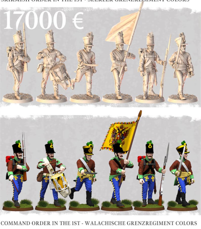 Austrian Infantry Grenzer frontier Troops 3D Printed Model - Etsy
