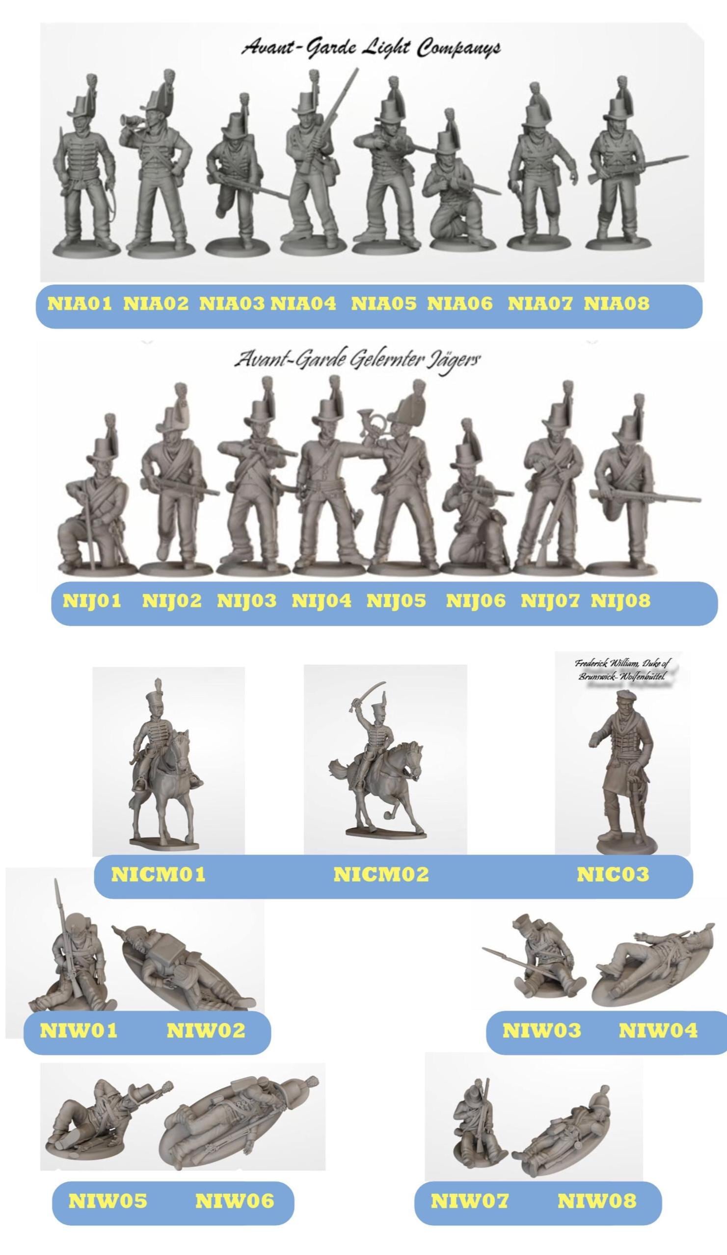 Brunswick Infantry 3D Printed Model Figures - Napoleonic Era - Etsy
