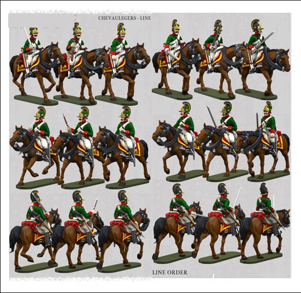 Austrian Chevaulegers Cavalry 3D Printed Model Figures - Napoleonic Era ...