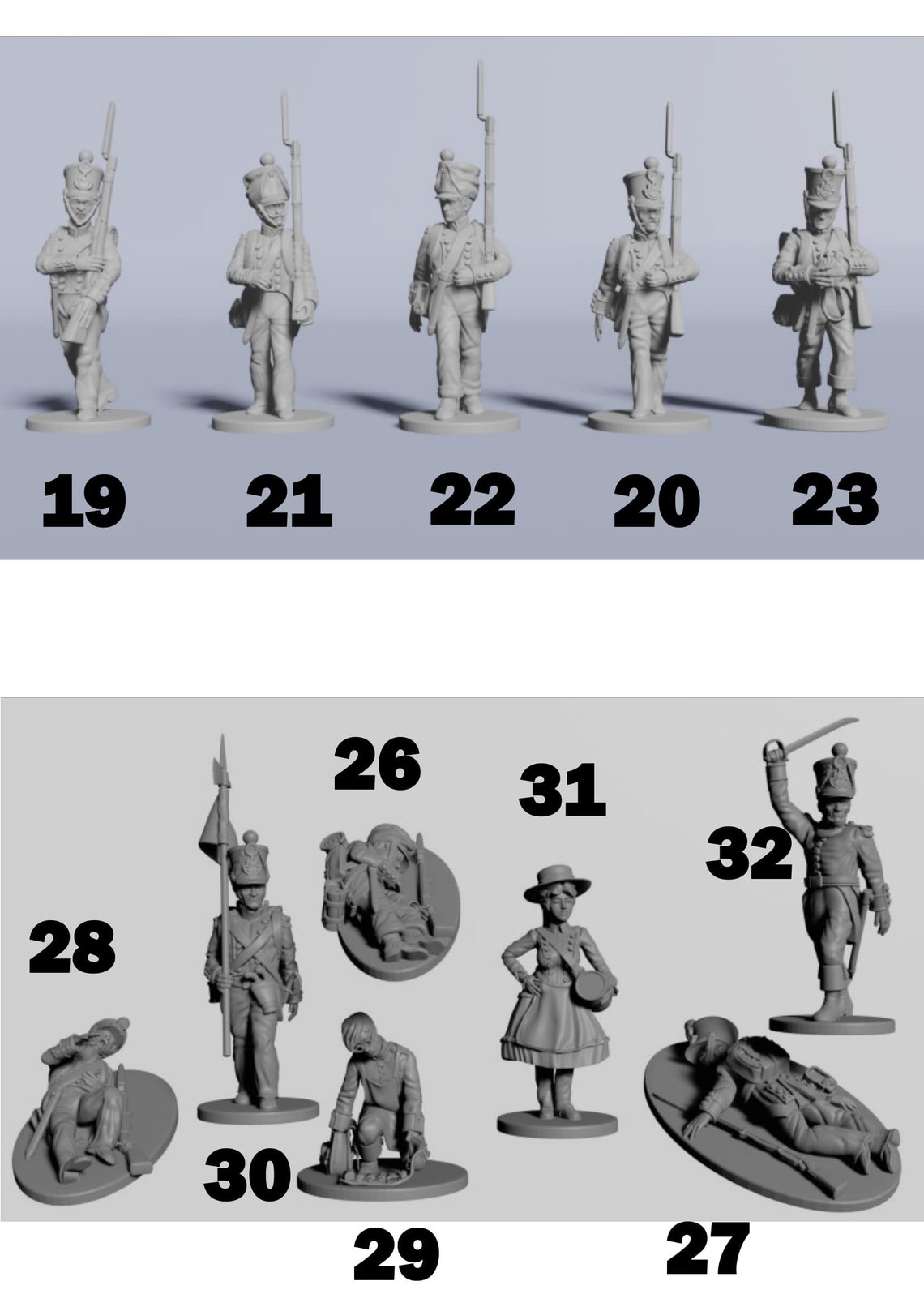 French Line Infantry 3D Printed Model Figures - Napoleonic Era - Etsy