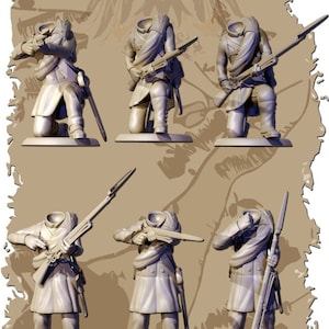 Prussian Landwehr Infantry Unpainted 3D Printed Model Figures ...