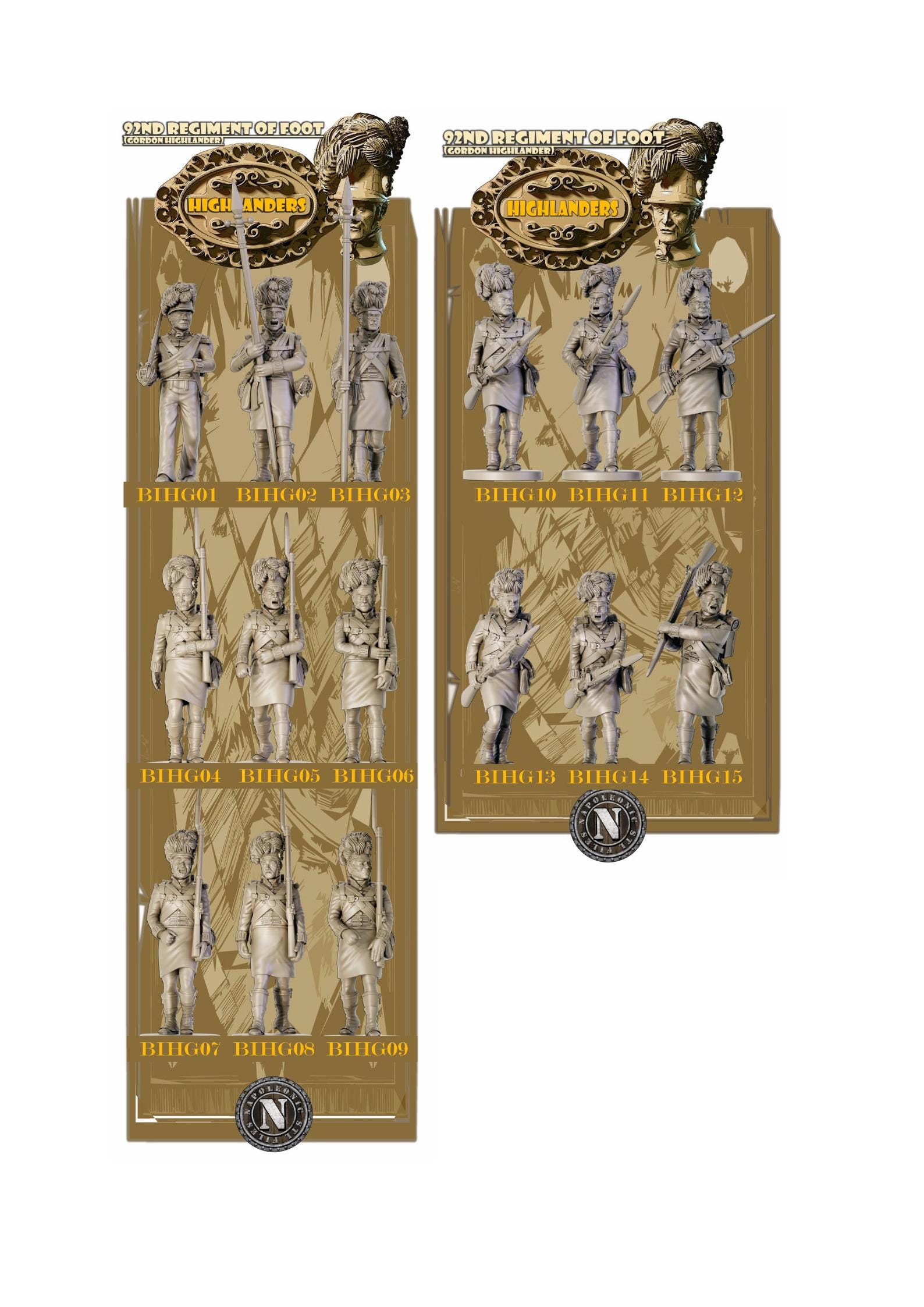 Highlander Infantry 3D Printed Model Figures - Napoleonic Era - Etsy UK