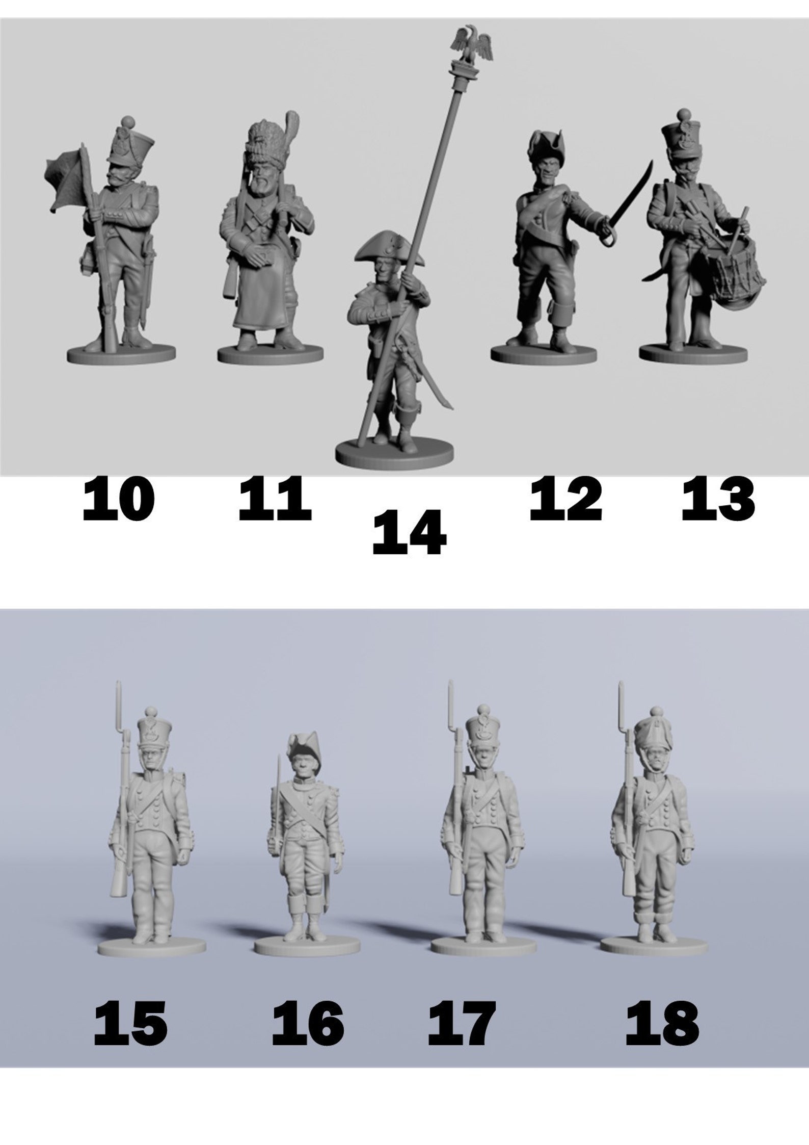 French Line Infantry 3D Printed Model Figures - Napoleonic Era - Etsy