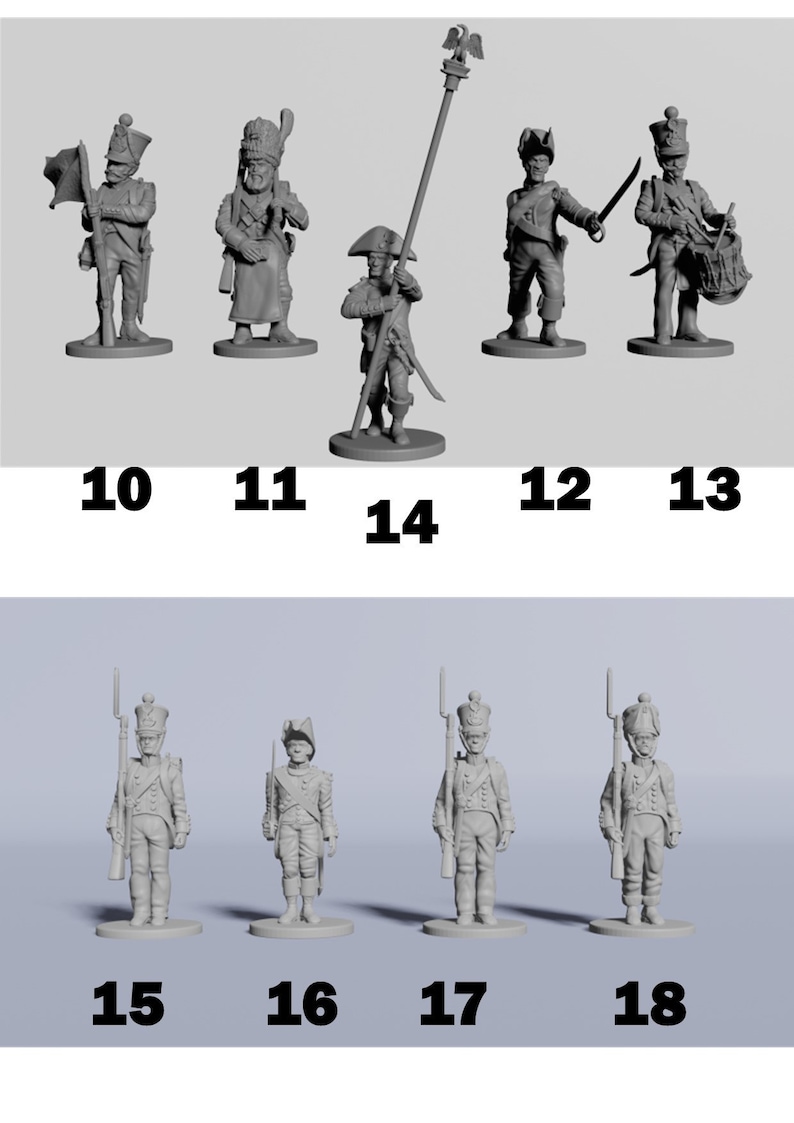 French Line Infantry 3D Printed Model Figures - Napoleonic Era - Etsy