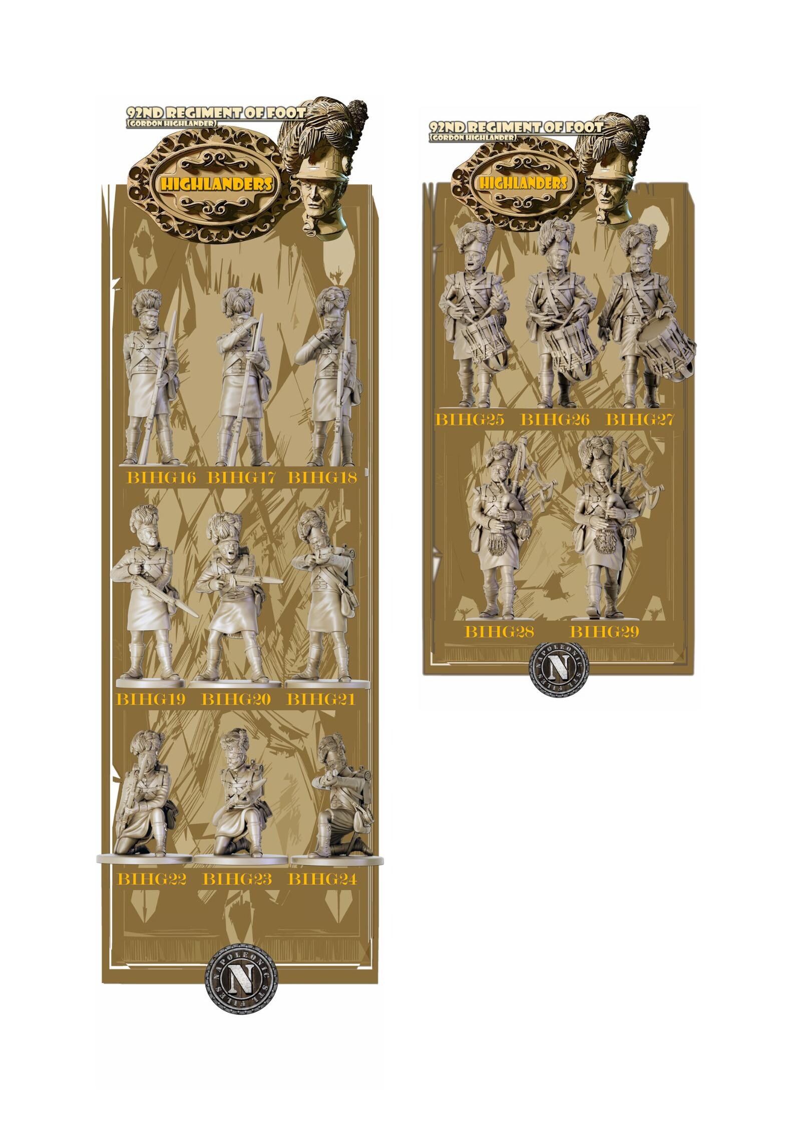 Highlander Infantry 3D Printed Model Figures - Napoleonic Era - Etsy UK
