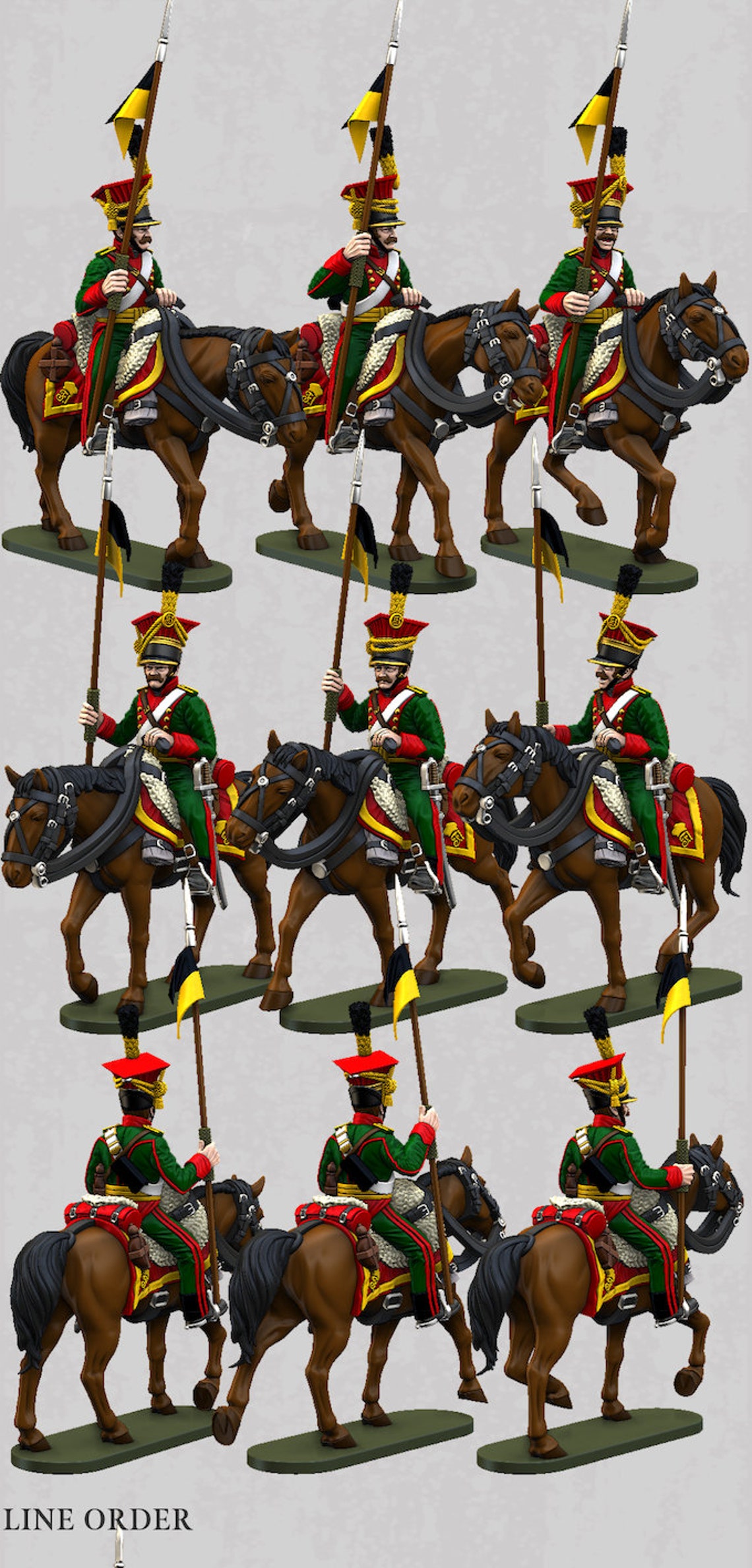 Austrian Uhlan Cavalry 3D Printed Model Figures - Napoleonic Era - Etsy
