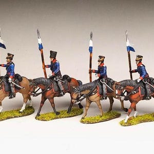 Prussian Uhlans Cavalry Unpainted 3D Printed Model Figures - Napoleonic ...