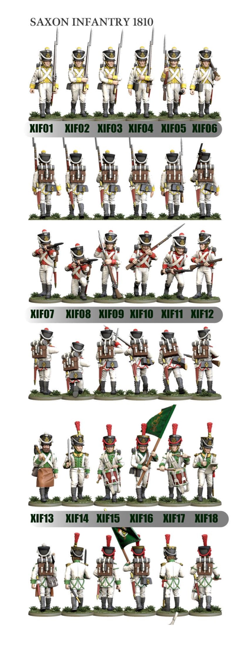 Saxon 1810 Fusiliers 3D Printed Model Figures - Napoleonic Era - Etsy ...