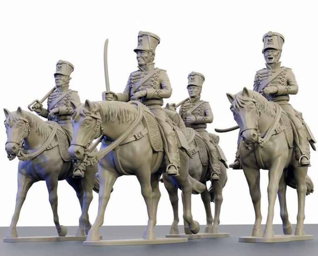 Prussian Hussar Unpainted 3D Printed Model Figures - Napoleonic Era - Etsy