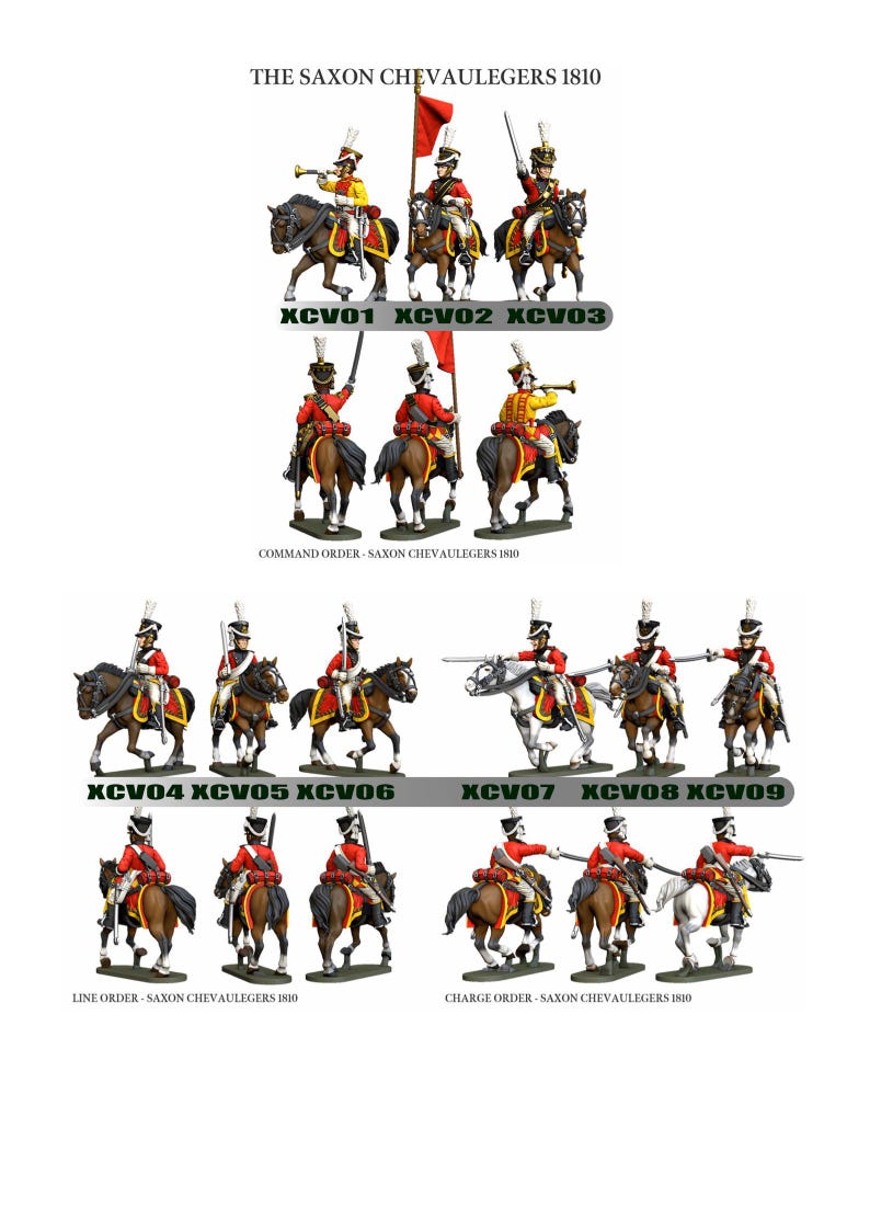 Saxon Cavalry Unpainted 3D Printed Model Figures - Napoleonic Era - Etsy