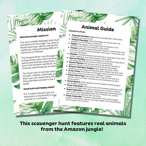Jungle Scavenger Hunt Adventure for Kids, Printable Game, Digital ...