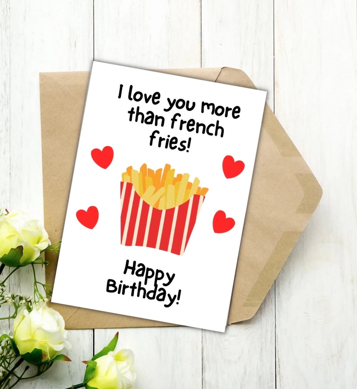 Printable Birthday Card, French Fry Birthday Card, Digital Download ...