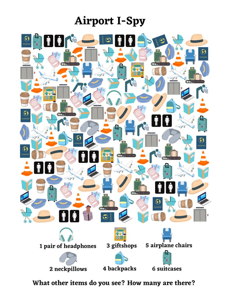 Printable I-spy Games 5 Sheets Easy Printable Game Digital - Etsy