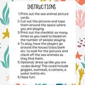 Under the Sea Scavenger Hunt, Printable Game, Treasure Hunt, Digital ...