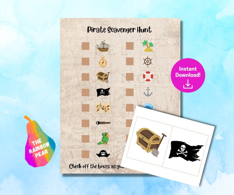 Pirate Scavenger Hunt, Pirate Party Game, Indoor Game for Kids, Pirate ...