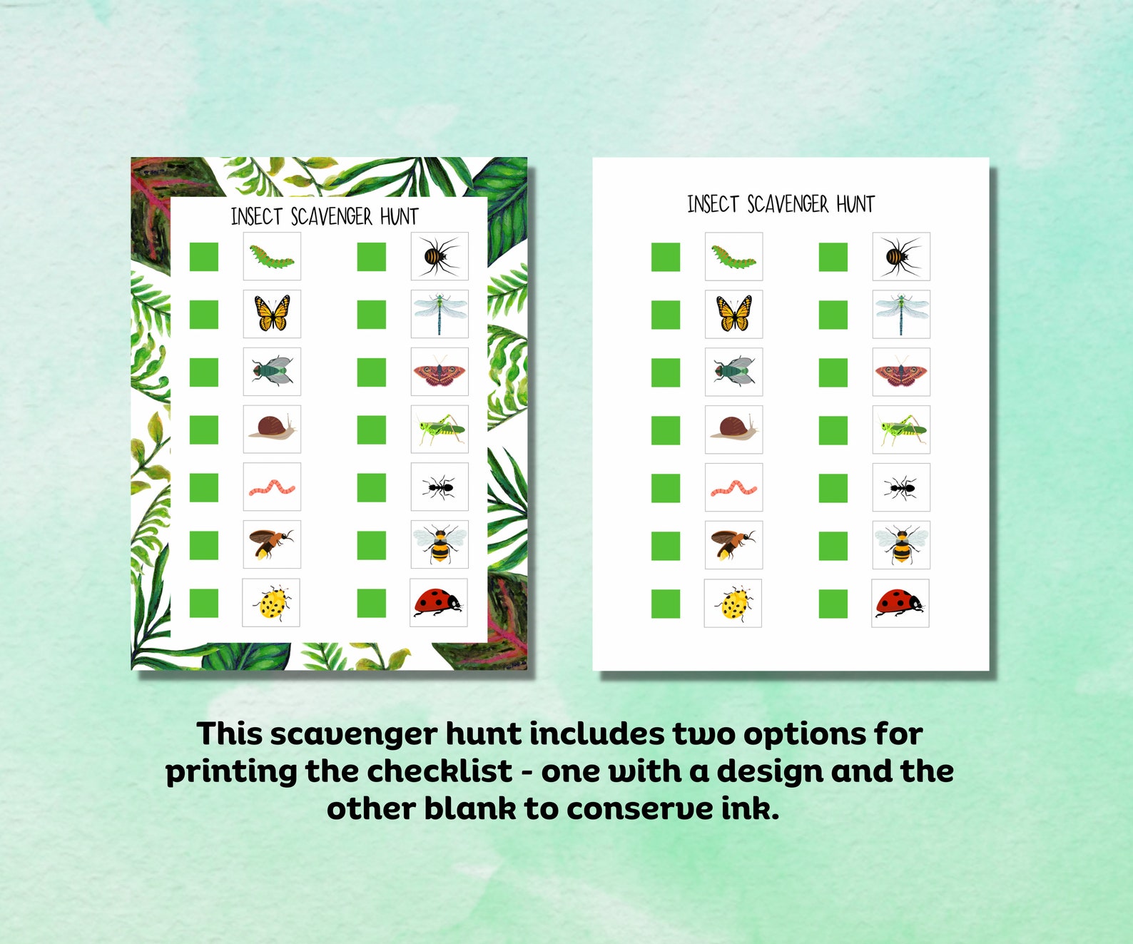 Insect Scavenger Hunt, Printable Game, Treasure Hunt, Digital Download ...