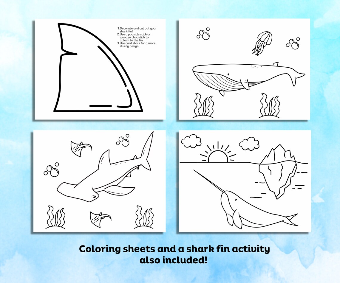 Shark Scavenger Hunt, Whale Scavenger Hunt, Printable Game, Treasure ...