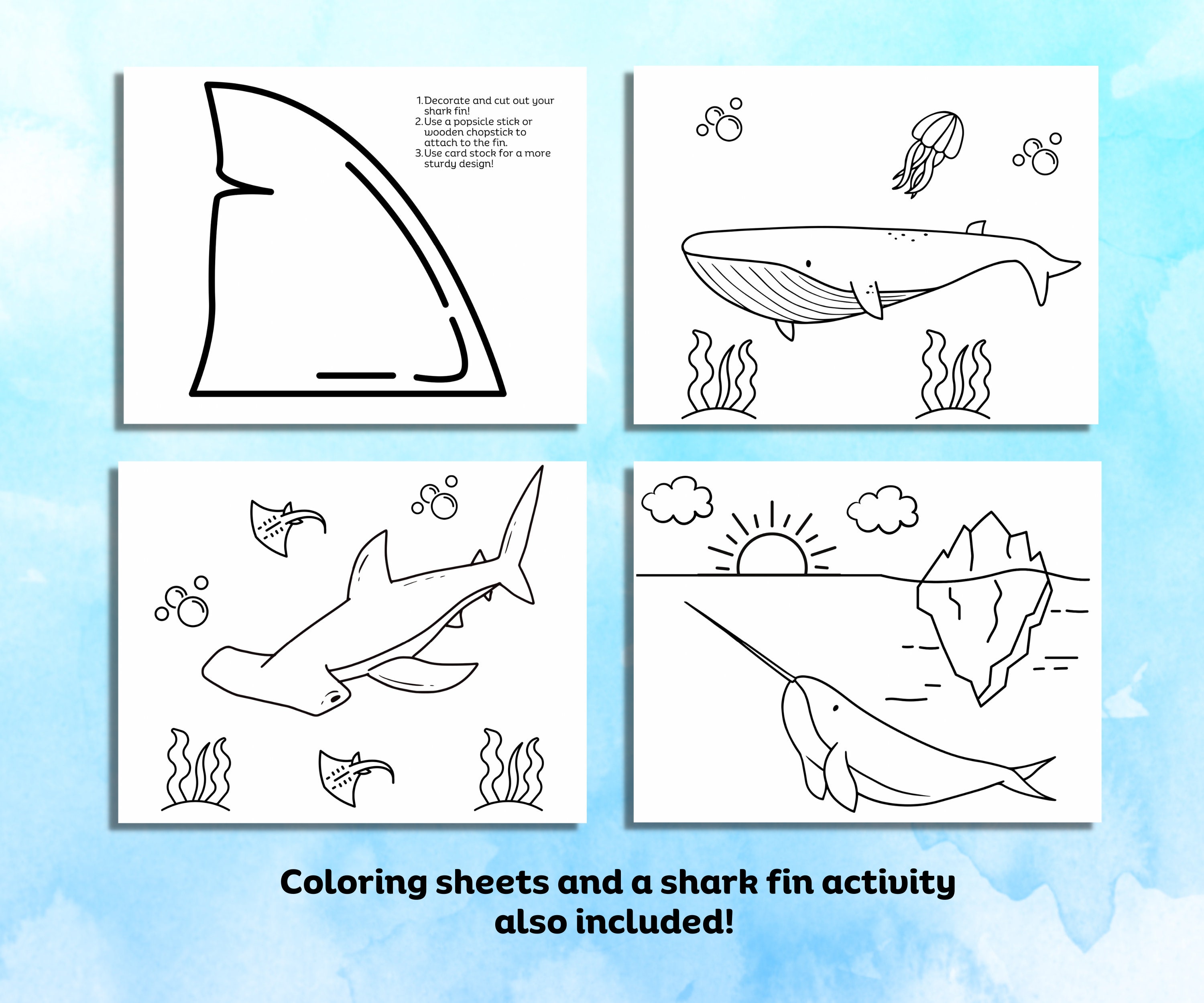 Shark & Whale Scavenger Hunt, Kids Printable Game (PDF) - Etsy