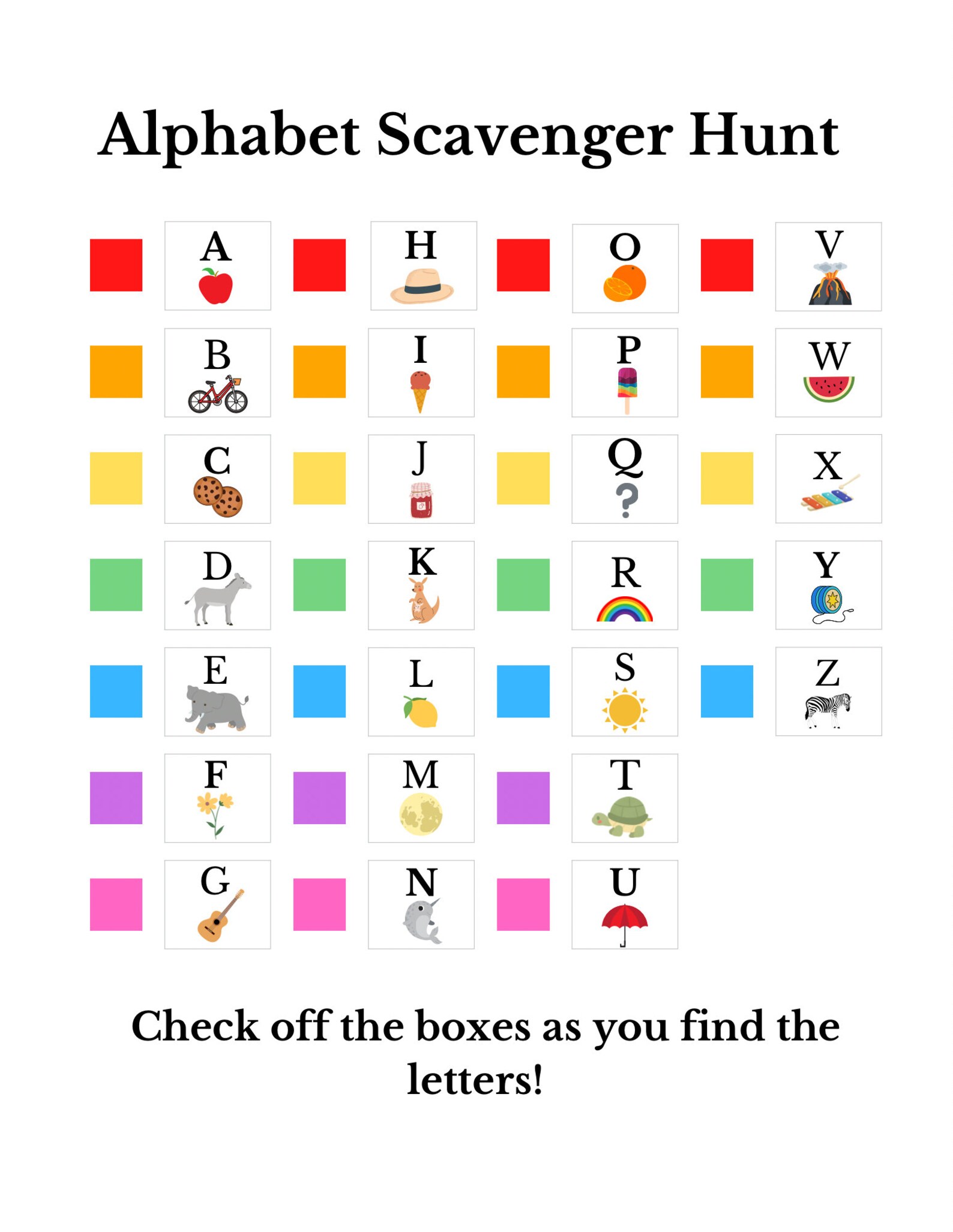 Alphabet Scavenger Hunt, Classroom Activity, Treasure Hunt, Printable ...