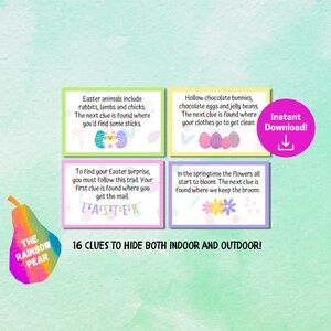 Easter Treasure Hunt for Kids, Printable Easter Clues, Easter Scavenger ...