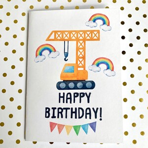 Printable Birthday Card, Crane Birthday Card, Construction Truck ...