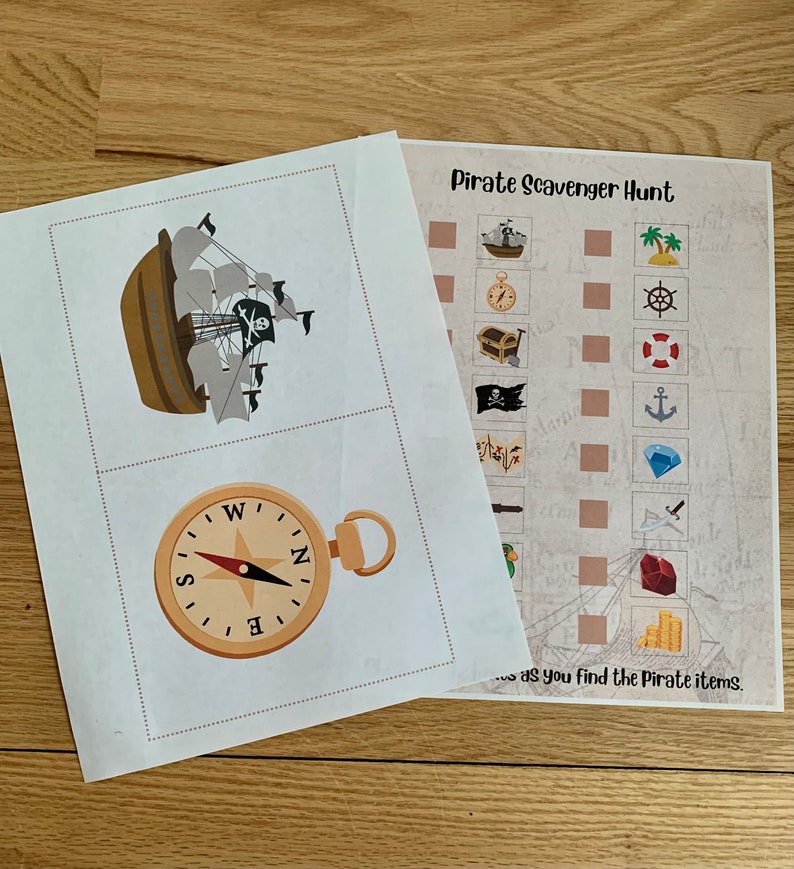 Pirate Scavenger Hunt, Pirate Party Game, Indoor Game for Kids, Pirate ...