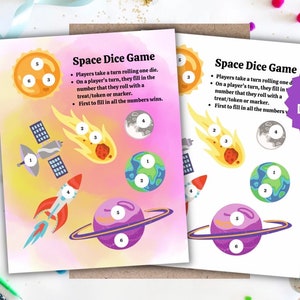 Space Dice Game, Space Activity for Kids, Digital Download - Etsy