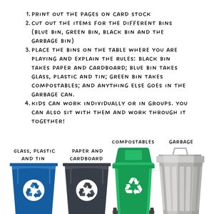 Printable Recycling Sorting Game, Earth Day Activity, Classroom ...