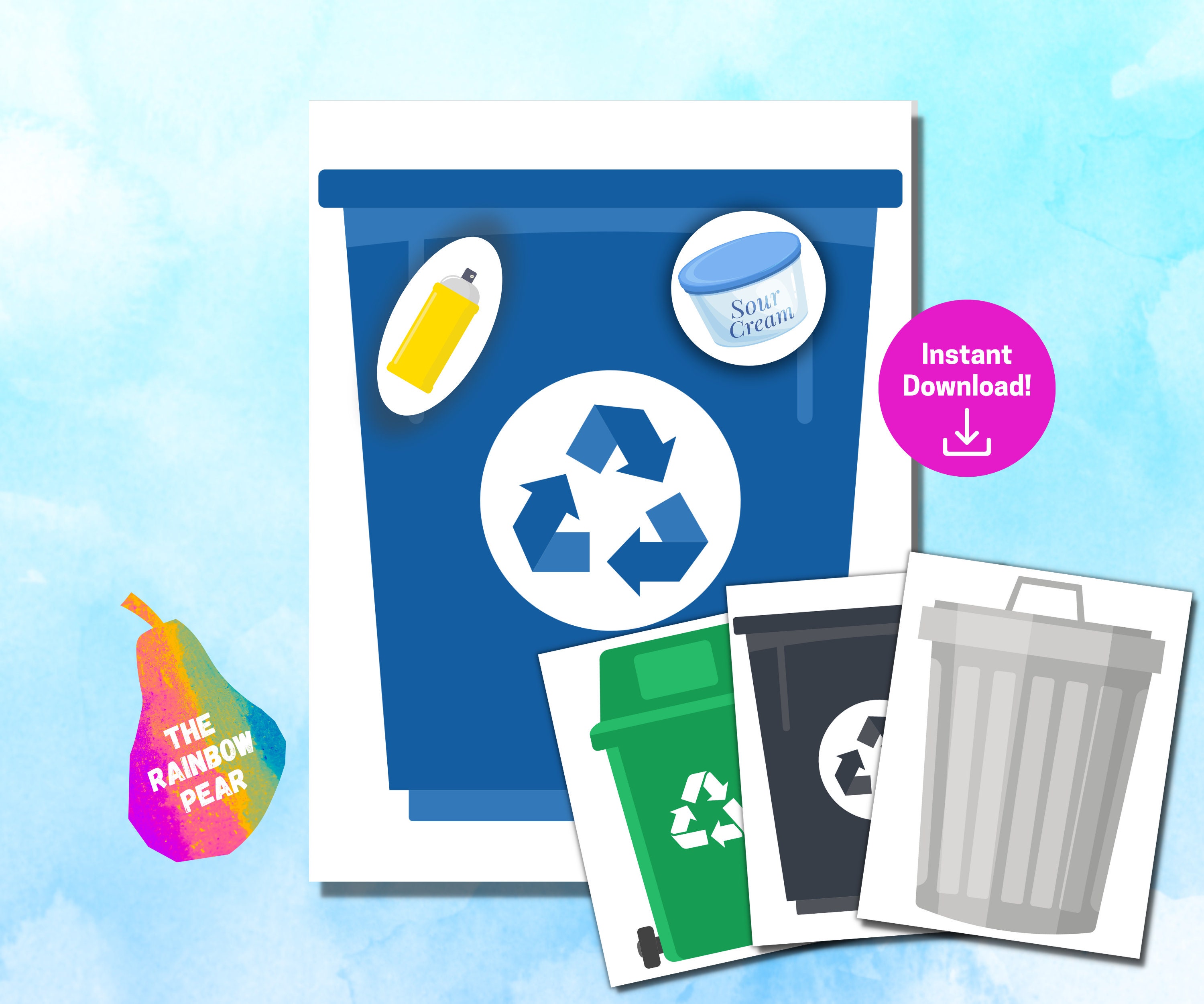 Printable Recycling Sorting Game, Earth Day Activity, Classroom ...