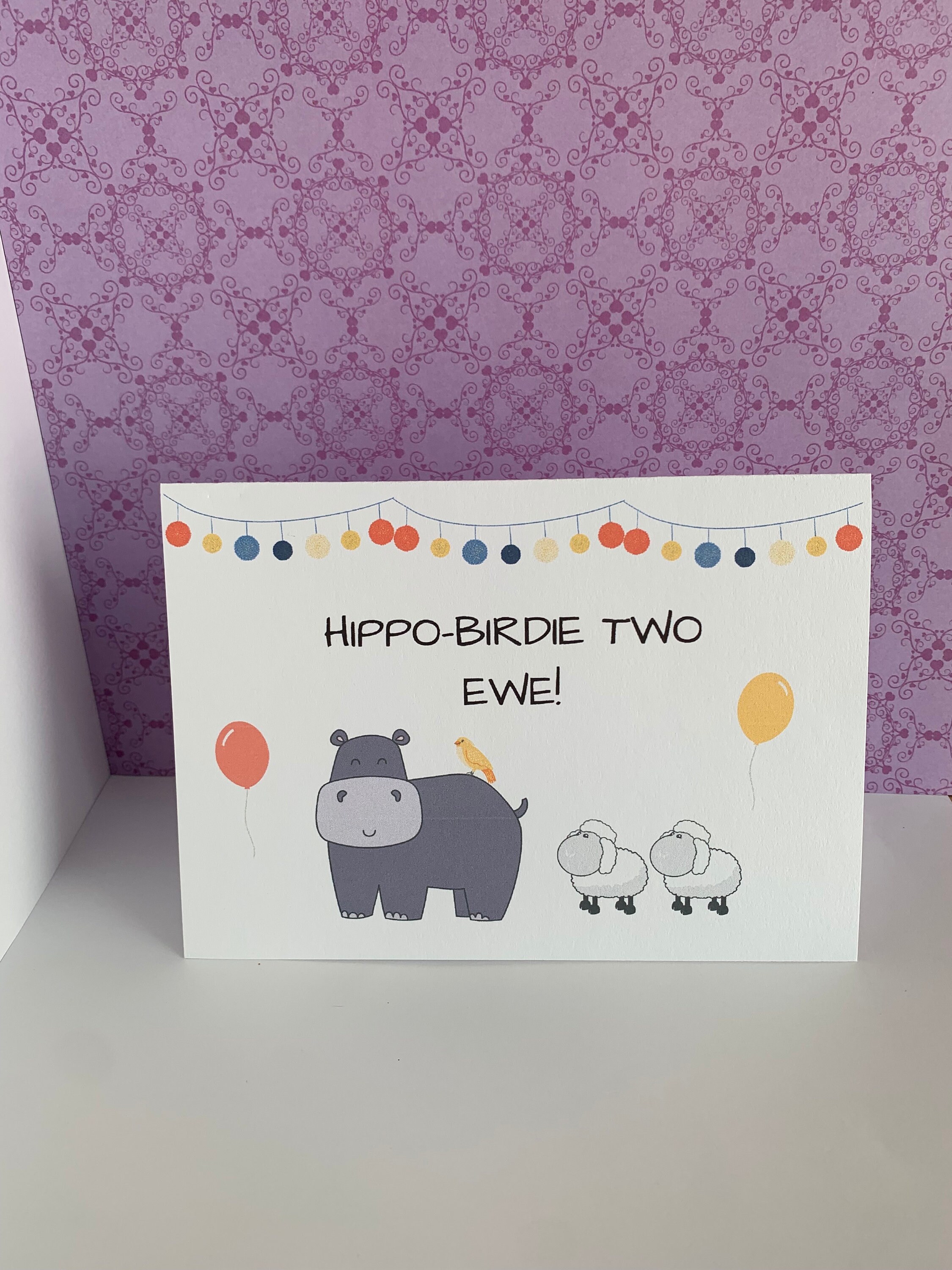 Printable Birthday Catd, Hippo Birthday Card, Hippo Birdie to Ewe ...