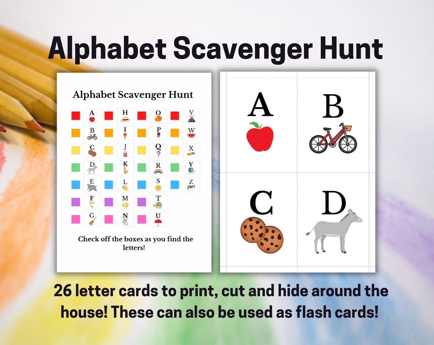 Alphabet Scavenger Hunt, Classroom Activity, Treasure Hunt, Printable ...