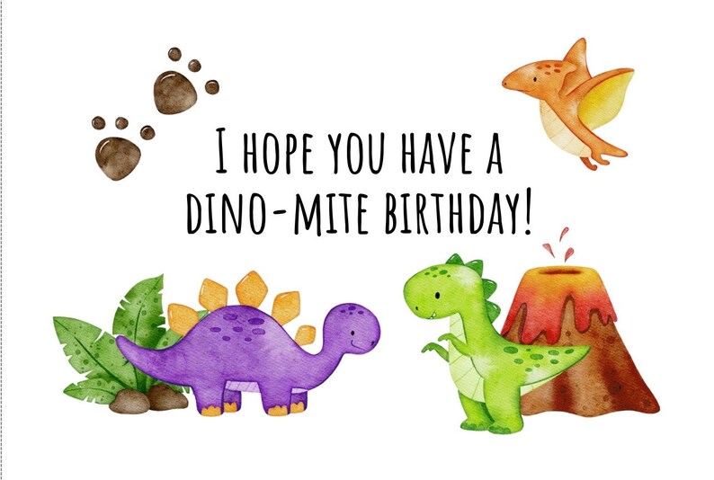 Printable Birthday Card, Dinosaur Birthday Card, Dino-mite, Instant ...
