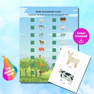 Farm Scavenger Hunt, Treasure Hunt, Farm Birthday Game, Printable ...